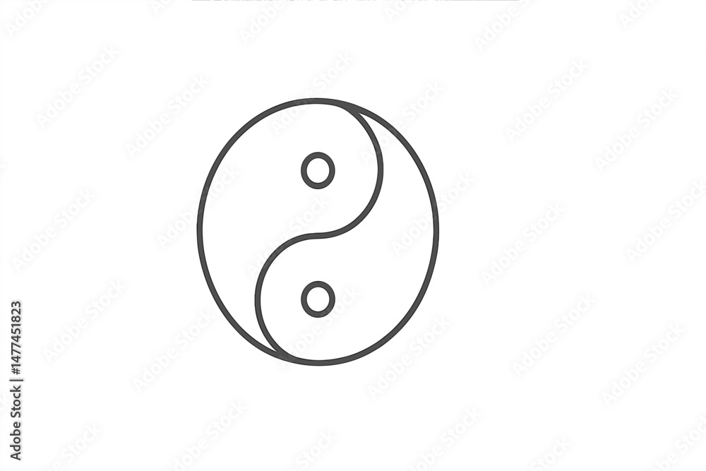 Vector icon representing the concept of duality and balance in a simple ...