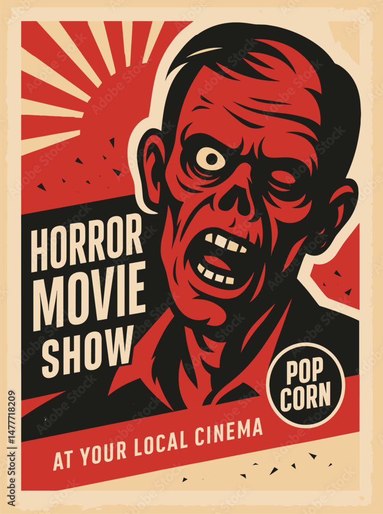 Horror Movie Show Poster – Bloody Zombie Character Portrait for Monster ...