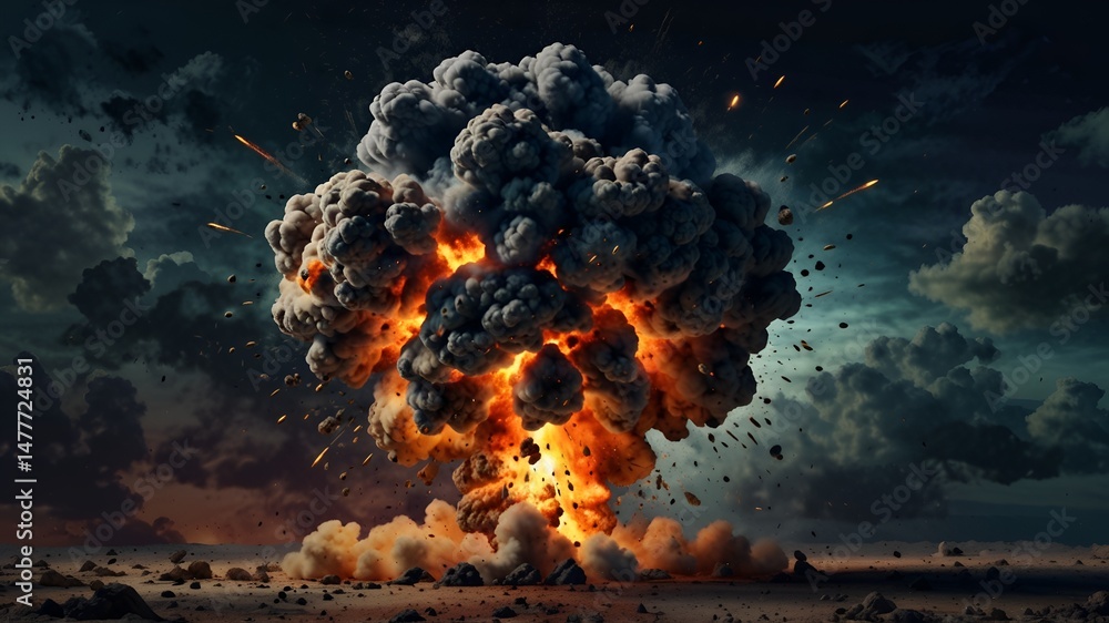 Stock-Illustration „Bomb explosion effect, transparent background ...