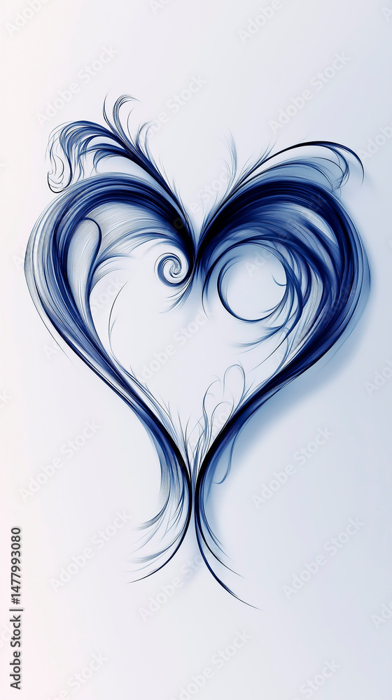 Simple tattoo design line, fantasy and girlish blue indigo, whiplash ...