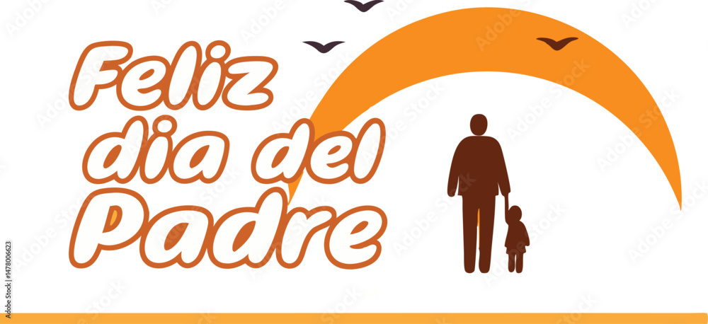 Vector de Stock Feliz dia del padre spanish fathers day celebration ...