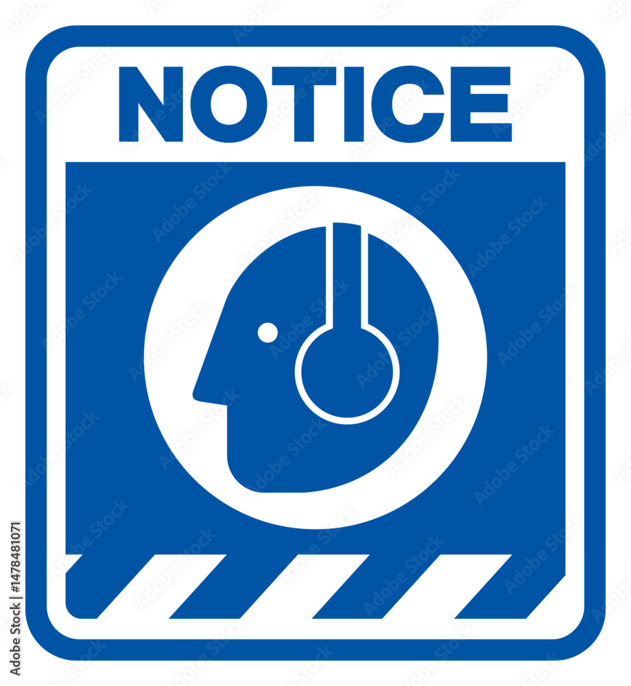 Notice Wear Ear Protection Symbol Sign, Vector Illustration, Isolated ...