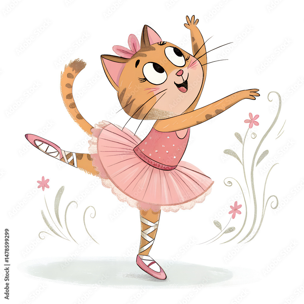 Cartoon Dancing Cat. Stock Illustration | Adobe Stock