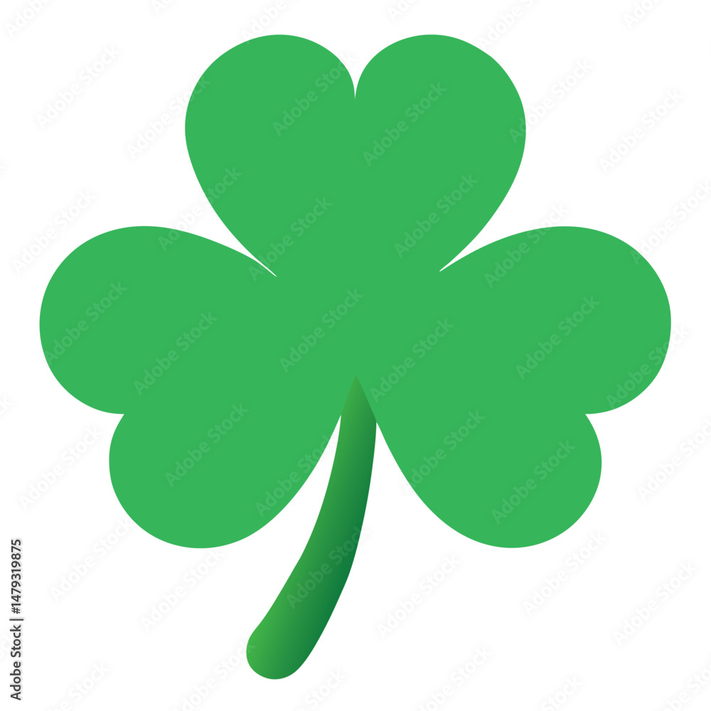 A Green Shamrock Isolated on a White Background Illustration Stock ...