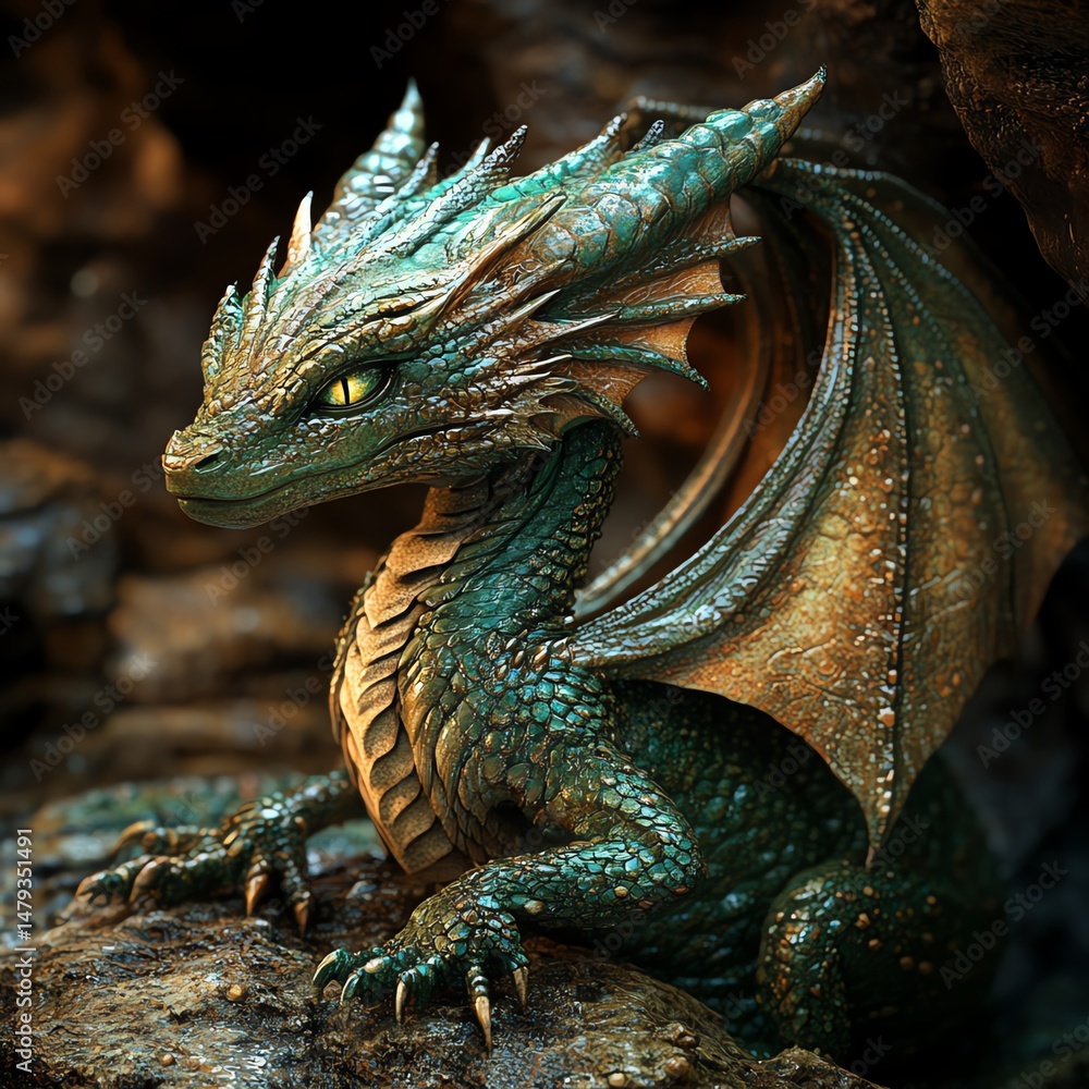 Bazyliszek basilisk mythical creature in his lair high resolution for ...