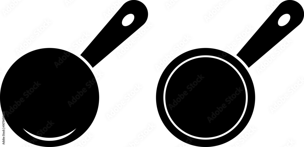 Frying Pan icon. cooking symbol. Fire pot. Oven symbols. Food packaging ...