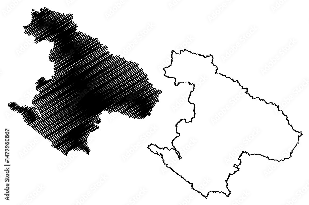 Karnali Province (Federal Democratic Republic of Nepal, Administrative divisions) map vector ...