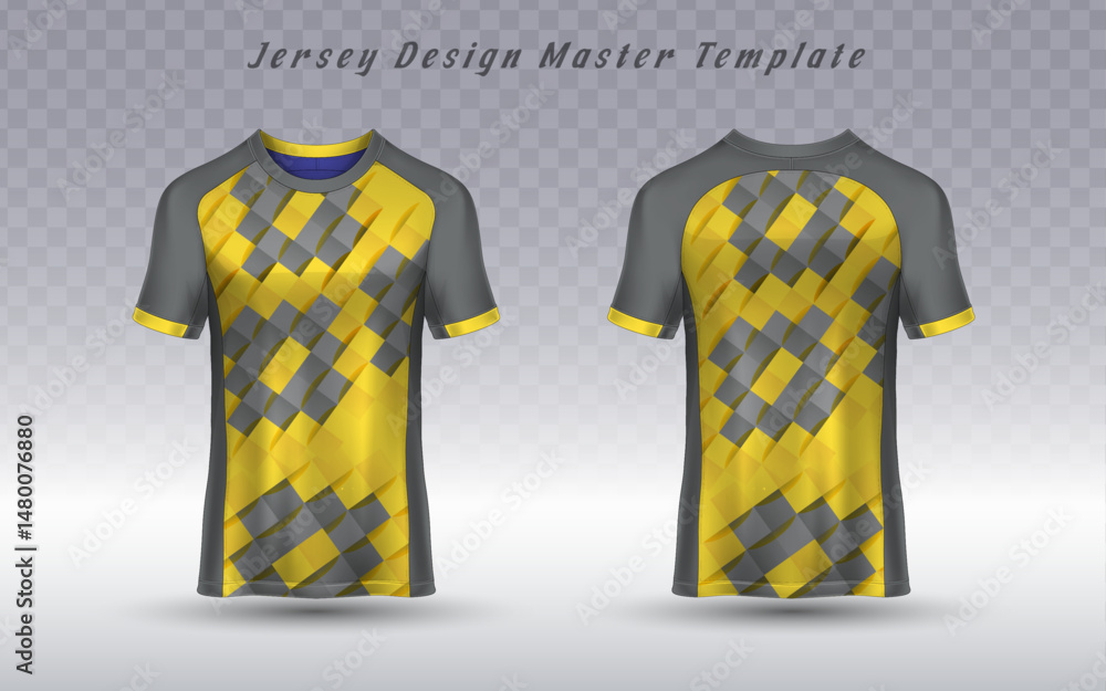 Front and back vector jersey template featuring dynamic abstract ...