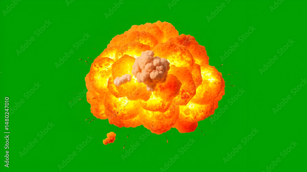 Illustration Stock 4k. Fire explosion explosion fire bomb smoke ...