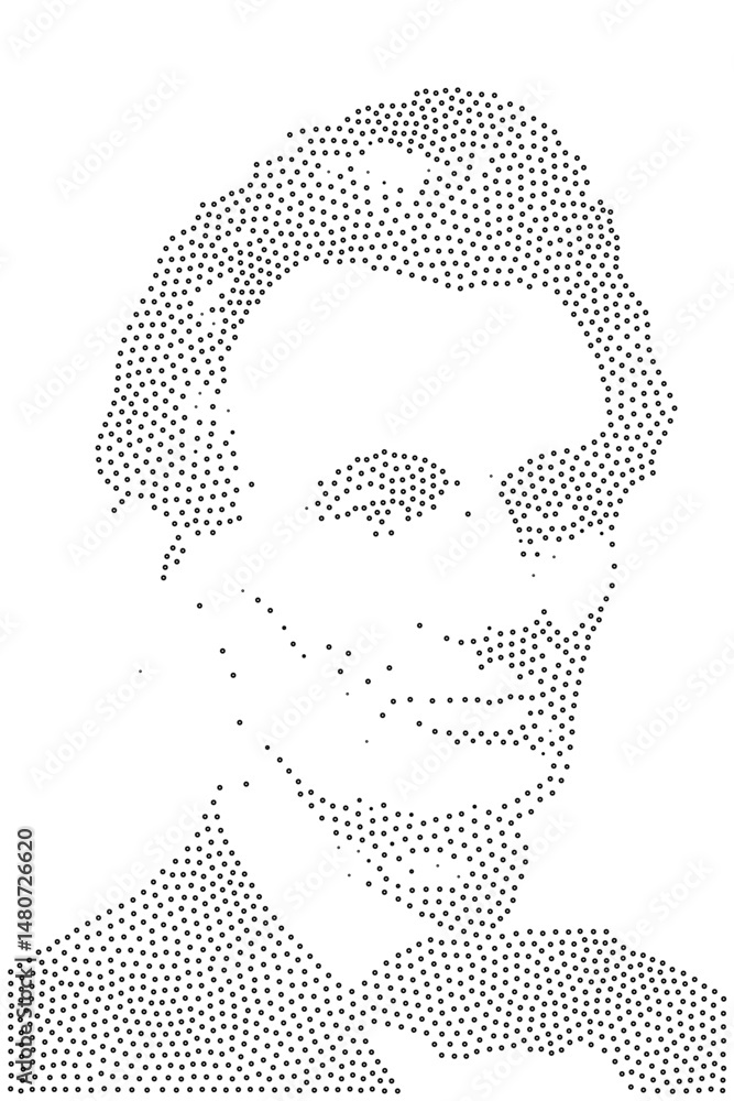 Stipple Abraham Lincoln SVG – Dot Art Vector Portrait of Historic US ...
