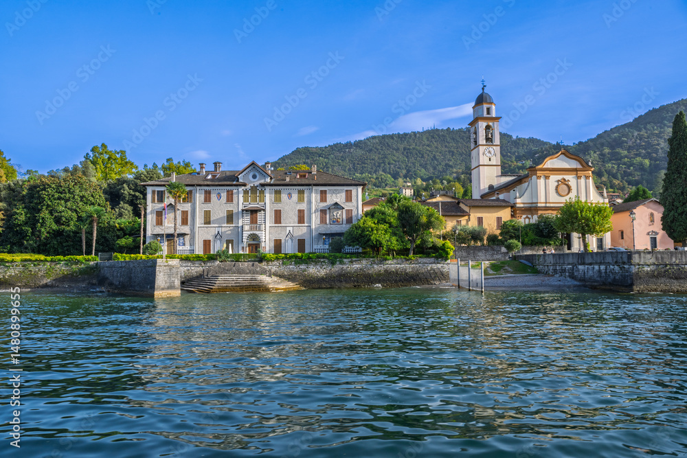 San Giovanni Ferry Terminal, Lake Como, Province of Como, Italy Stock ...