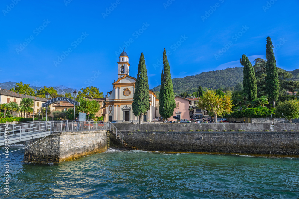 San Giovanni Ferry Terminal, Lake Como, Province of Como, Italy の Stock ...