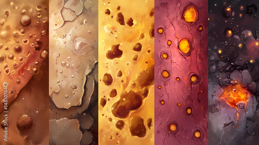 Comparison image of different types of skin blisters, such as friction ...