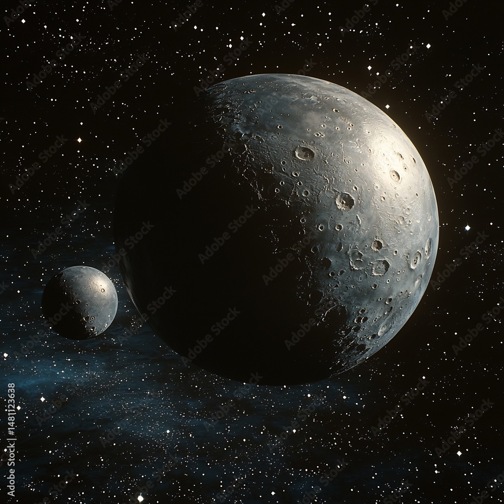 Ilustración de Stock Binary orbital diagram showing Pluto Charon ...