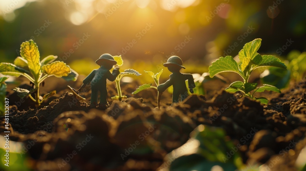 Stick Figure Managing Crop Rotation: A stick figure managing crop ...