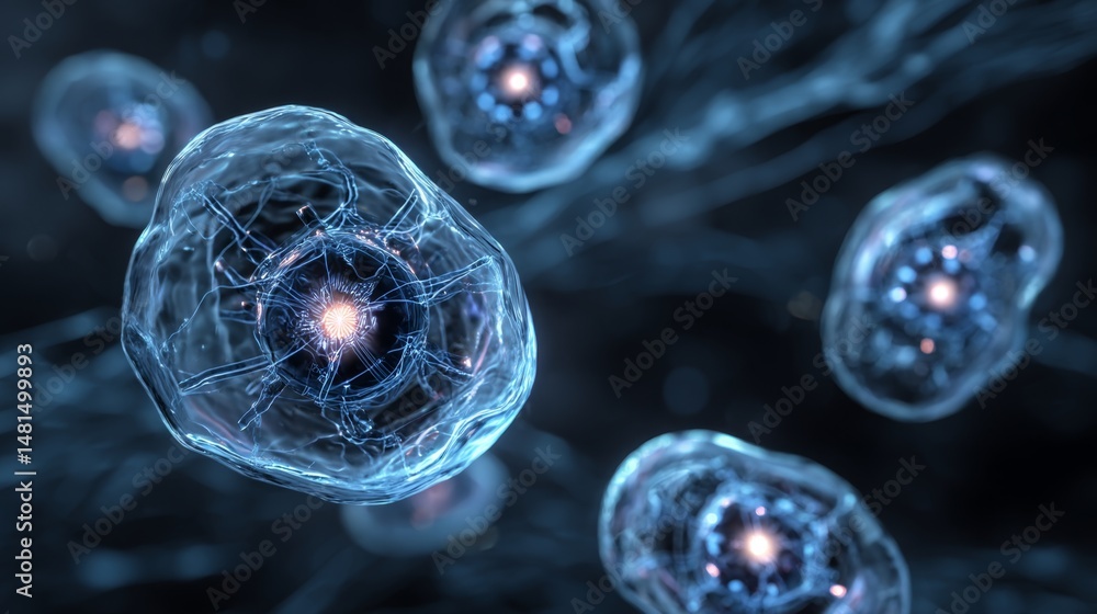3D Digital Diagram of Aging Cells and Their Regeneration Process Stock ...