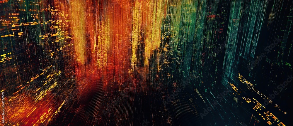 Cybernetic data flow with binary particle gradients and glitch art ...