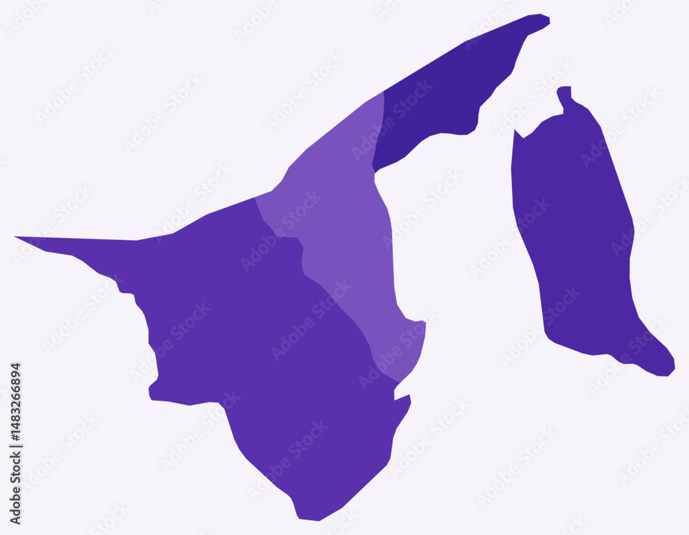 Vector de Stock Map of Brunei with regions. Just a simple country ...