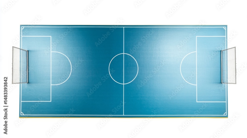 Professional futsal match overview indoor sports facility aerial ...