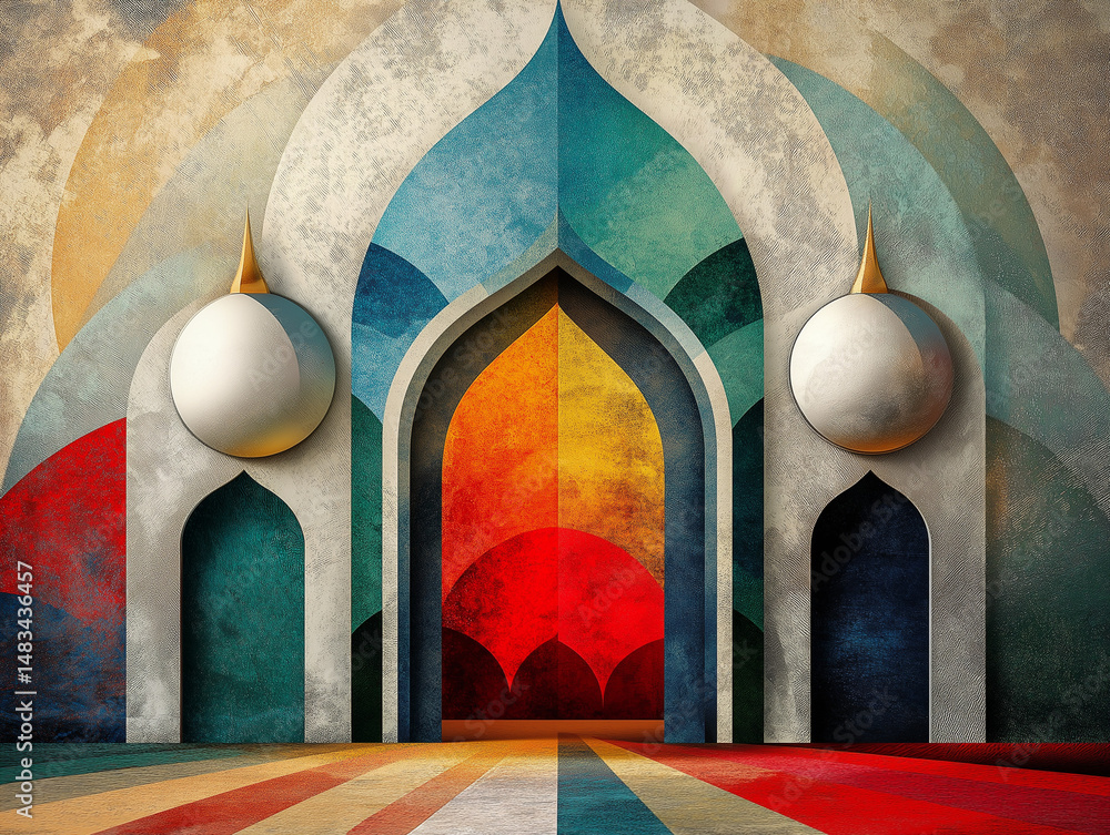 Minimalist Eid al-Adha 1446 H Poster Featuring Geometric Islamic Motifs ...