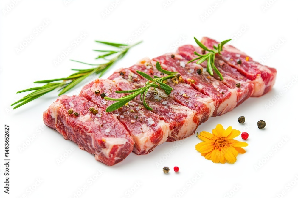 Premium Aged Angus Beef Strip Loin Steak Isolated on White Background ...