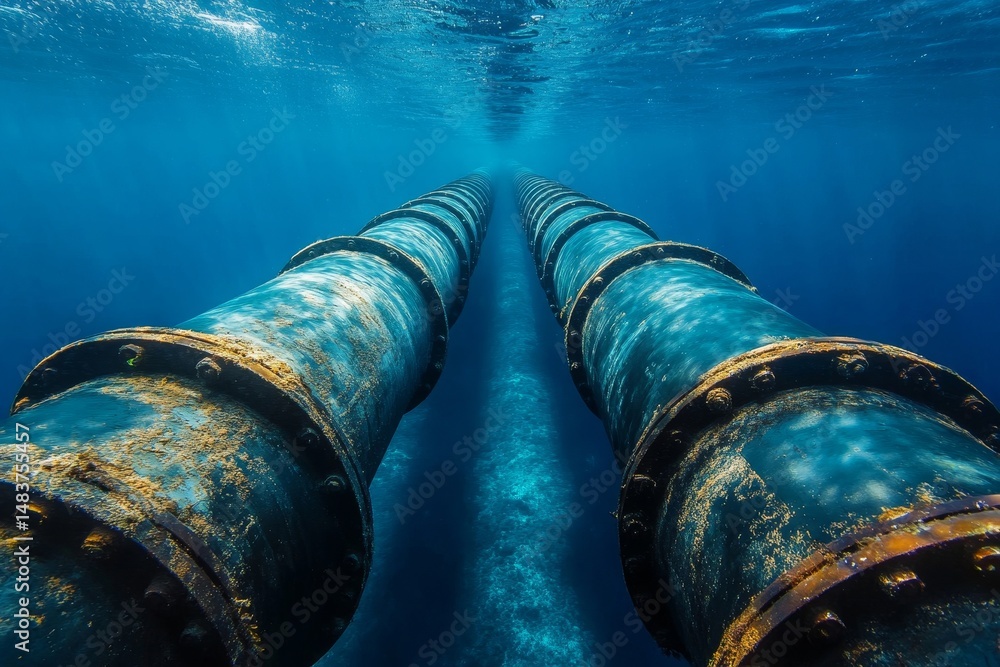 Underwater pipeline for oil and gas transport, subsea industry ...