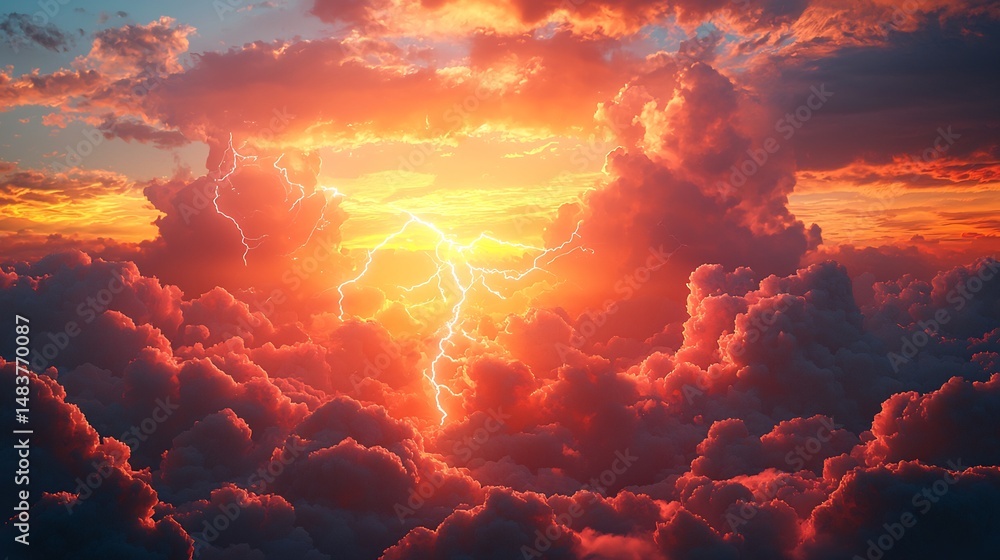 Electricity built up clouds before lightning strike Charge Buildup ...