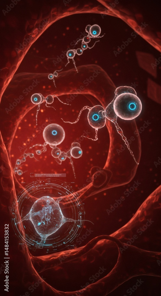 Bloodstream nanobots medical technology concept futuristic healthcare ...
