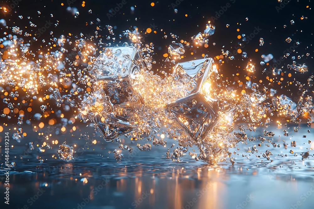 Hyper detailed liquid metal molecule shifting between solid liquid gas state ultra realistic ...