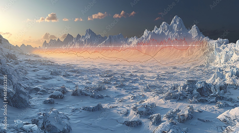 Ilustración de Stock Graph of ice core data showing CO temperature over ...