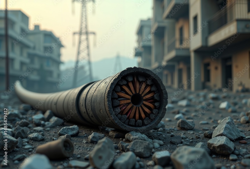 Underground cable cross section. Description. Detailed cross-section ...