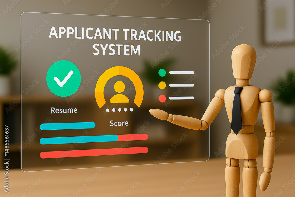 Applicant tracking system recruitment concept with resume score and ...