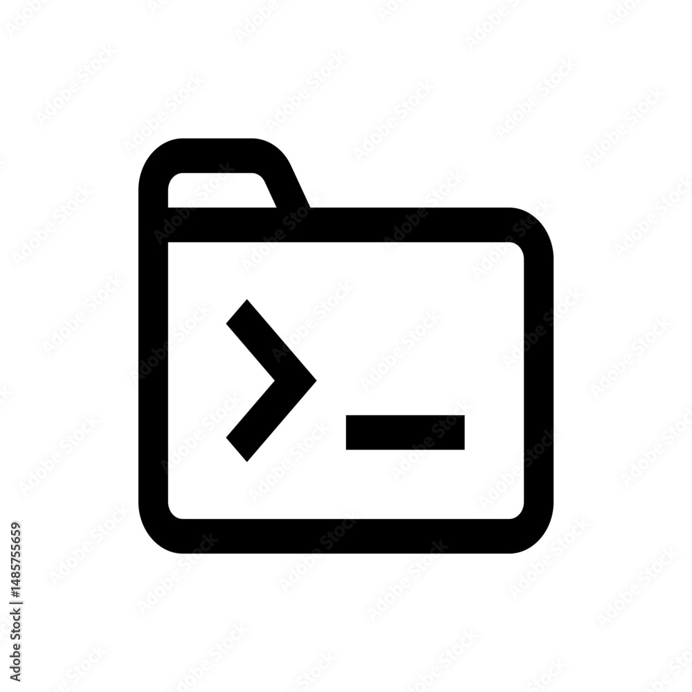 Illustration of a folder icon with a command prompt symbol inside ...
