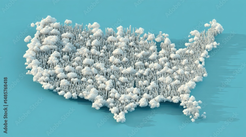 A detailed map of the united states showcasing economic zones and gdp ...