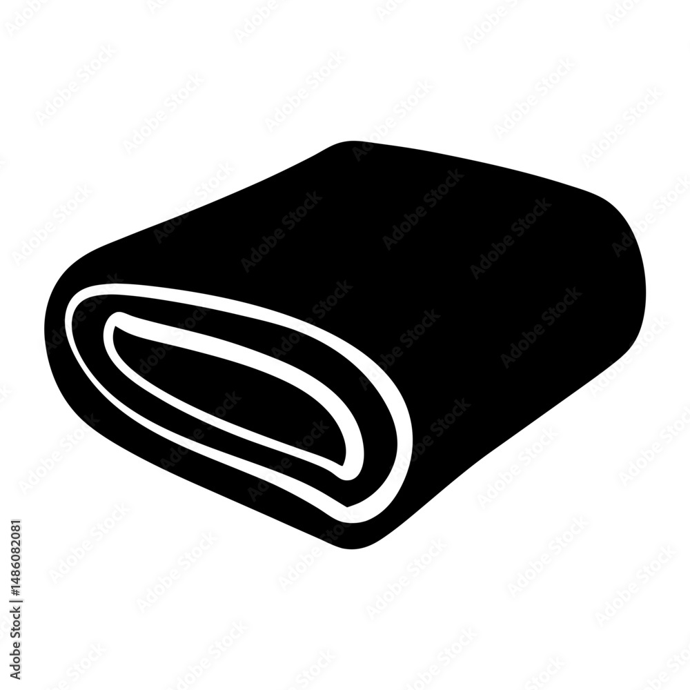 Black and white rolled up material, potentially cloth or something else ...