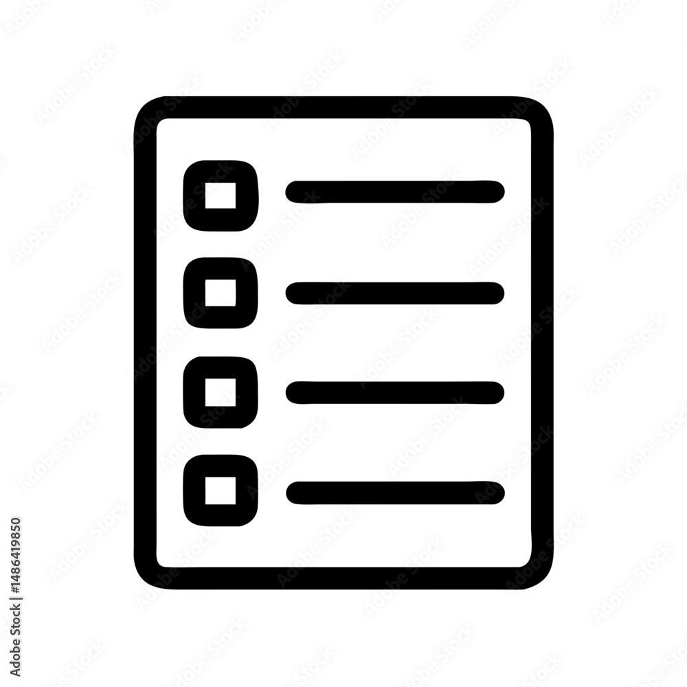 Checklist icon vector graphic representing task list, to do list, and survey form design element ...