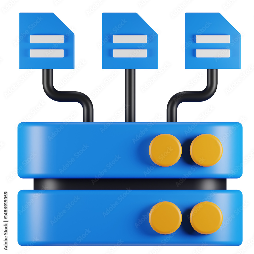 Data Server Network: A modern illustration showcases a data server ...