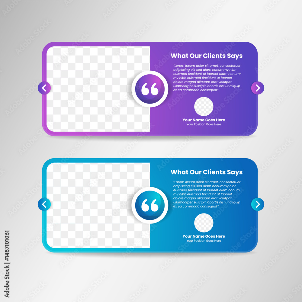 Modern Professional client testimonial design template with photo place ...