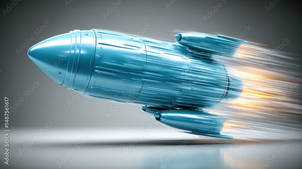 Rocket flying through the air illustrating the concept of prompting ...