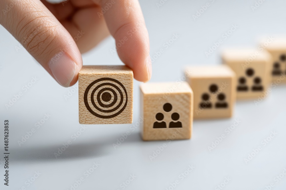 Target Audience: Wooden Cubes Illustrate Focused Group Marketing ...