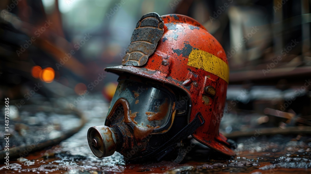 Illustrazione stock di Firefighter's helmet with heat-resistant coating ...