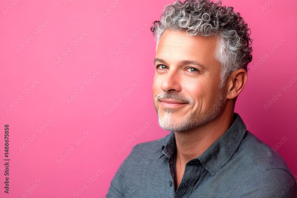 Layout design of style for aging men. A happy and stylish male showing ...