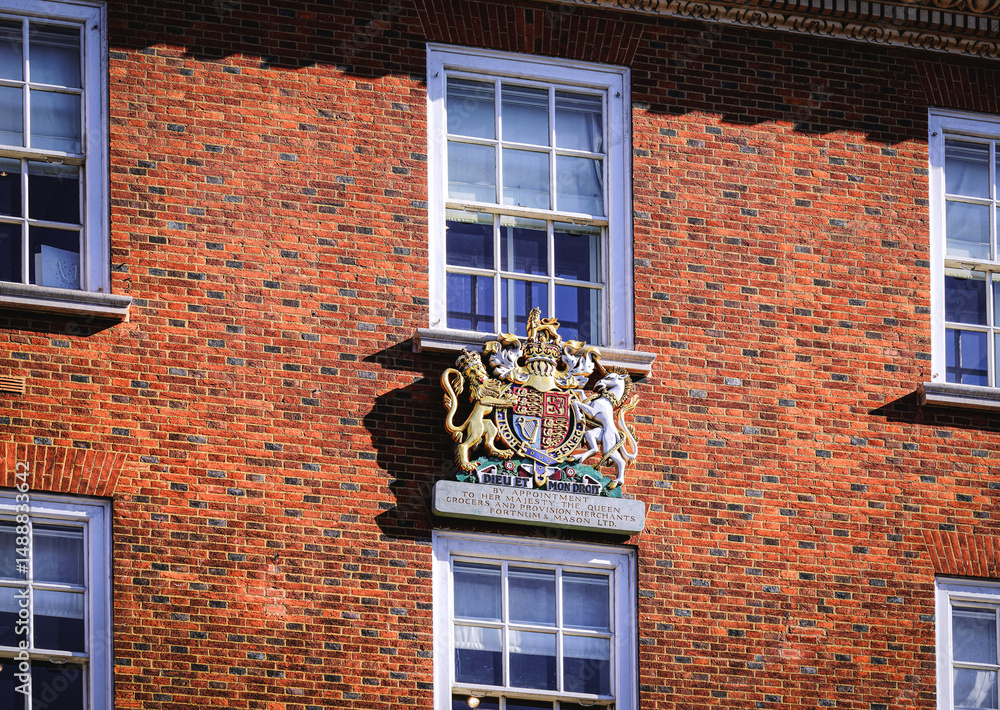 Fortnum & Mason Flagship Department Store Sign Logo, Decorative Shields ...