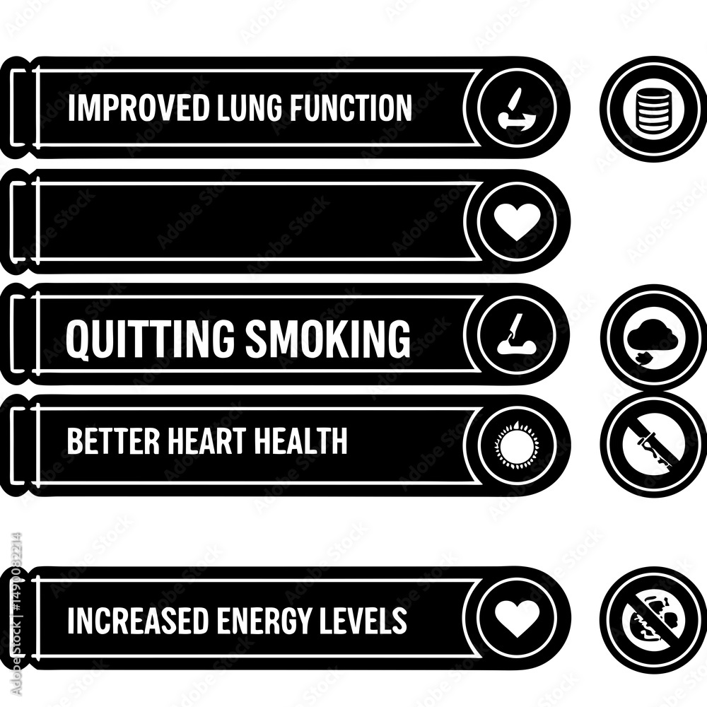 Quit Smoking Progress timeline showing key health benefits after ...