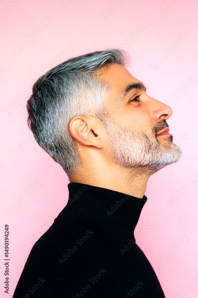 Stock-Foto „Conceptual art of style for aging men. Pink solid ...