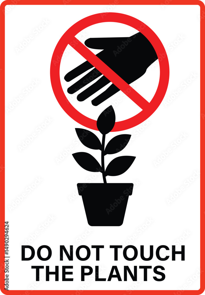 Image vectorielle Stock Forbidden plant icon. Do not touch the plants ...