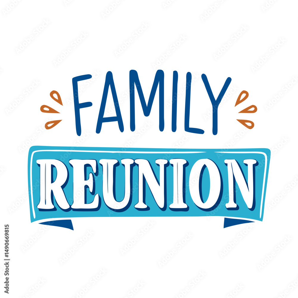 family reunion banner icon, family reunion banner vector illustration ...
