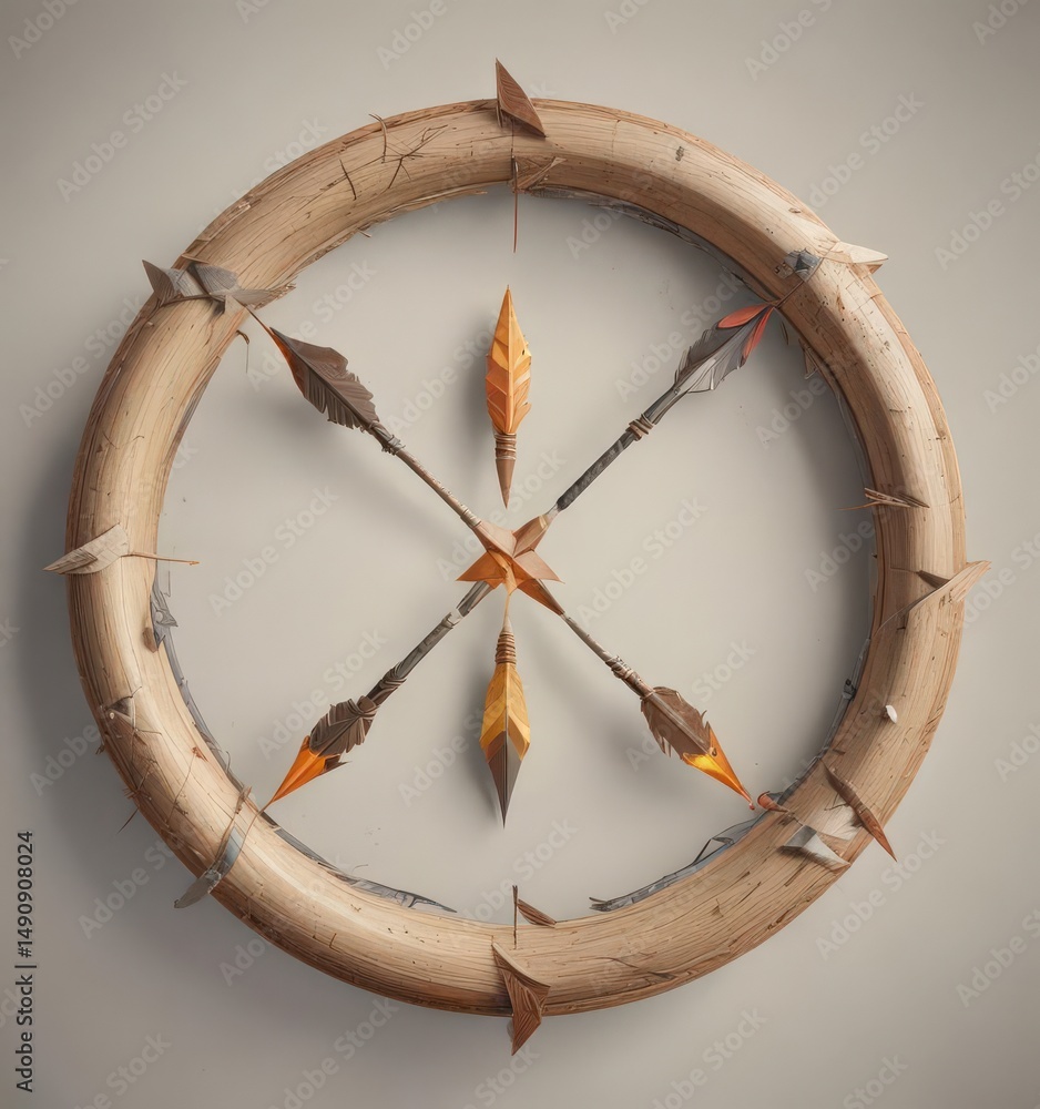 Three chasing arrows in a circular pattern, assorted recyclable items ...
