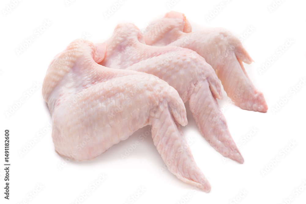 Three fresh chicken legs isolated on white background Stock Photo ...