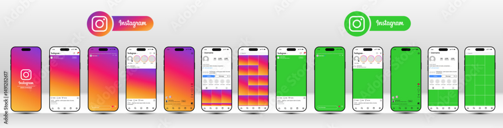 Instagram post mockup update with chroma key or Green screen. Reels ...